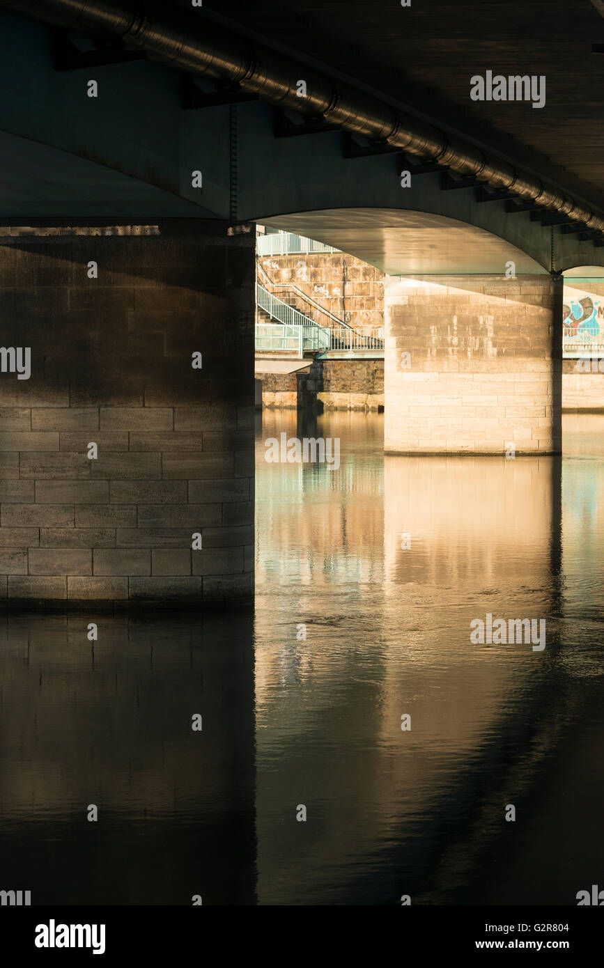 Under the bridge, Schlossbruecke on the river Ruhr Stock Photo - Alamy