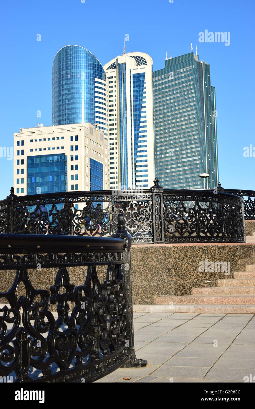 Street view with modern buildings in Astana, capital of Kazakhstan ...