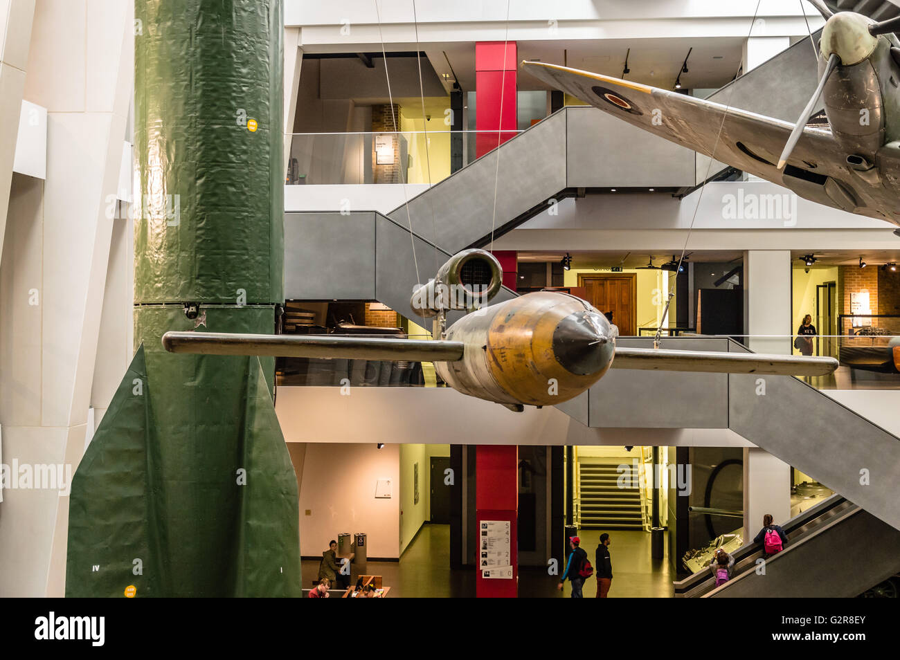 LONDON, UK - AUGUST 25, 2015: Imperial War Museum. Indoor view of V1 ...