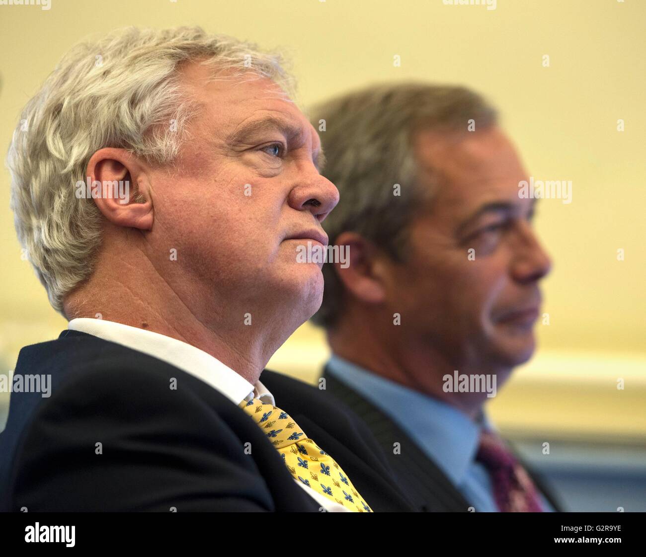 Conservative MP David Davis (left) and Ukip leader Nigel Farage attend ...