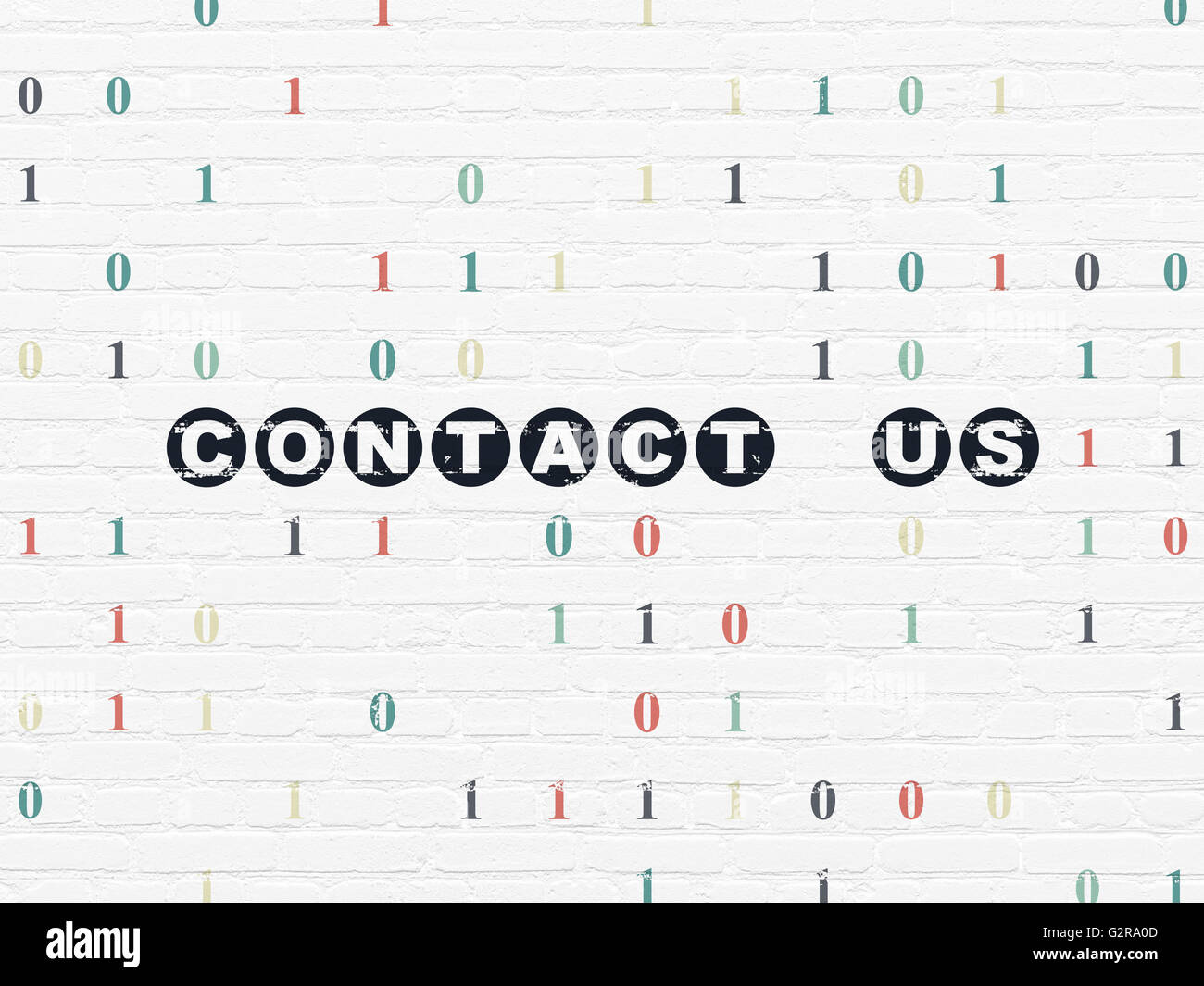 Business concept: Contact us on wall background Stock Photo - Alamy