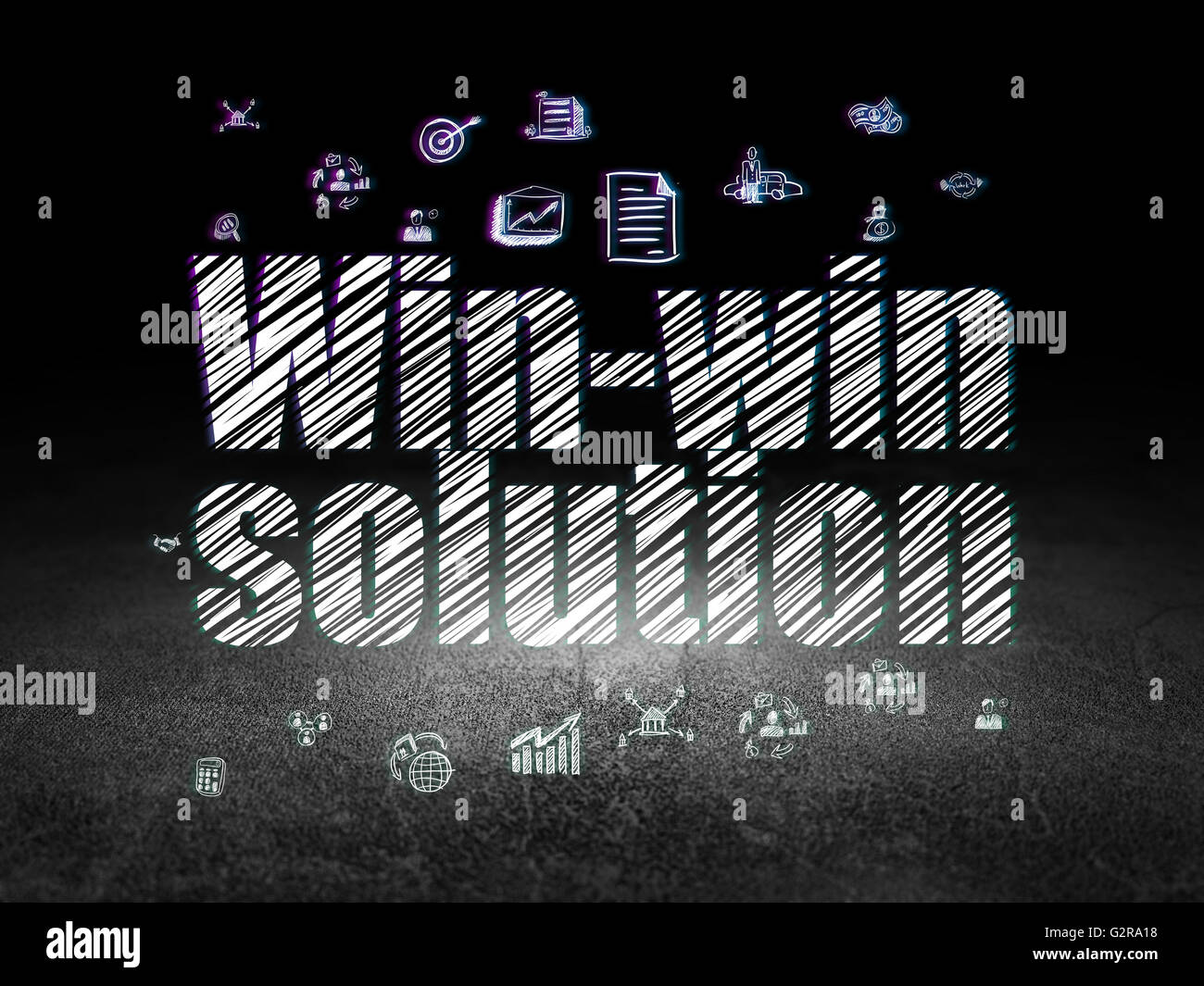 Finance concept: Win-win Solution in grunge dark room Stock Photo - Alamy