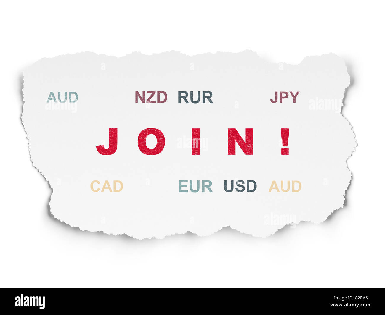 Finance concept: Join! on Torn Paper background Stock Photo - Alamy