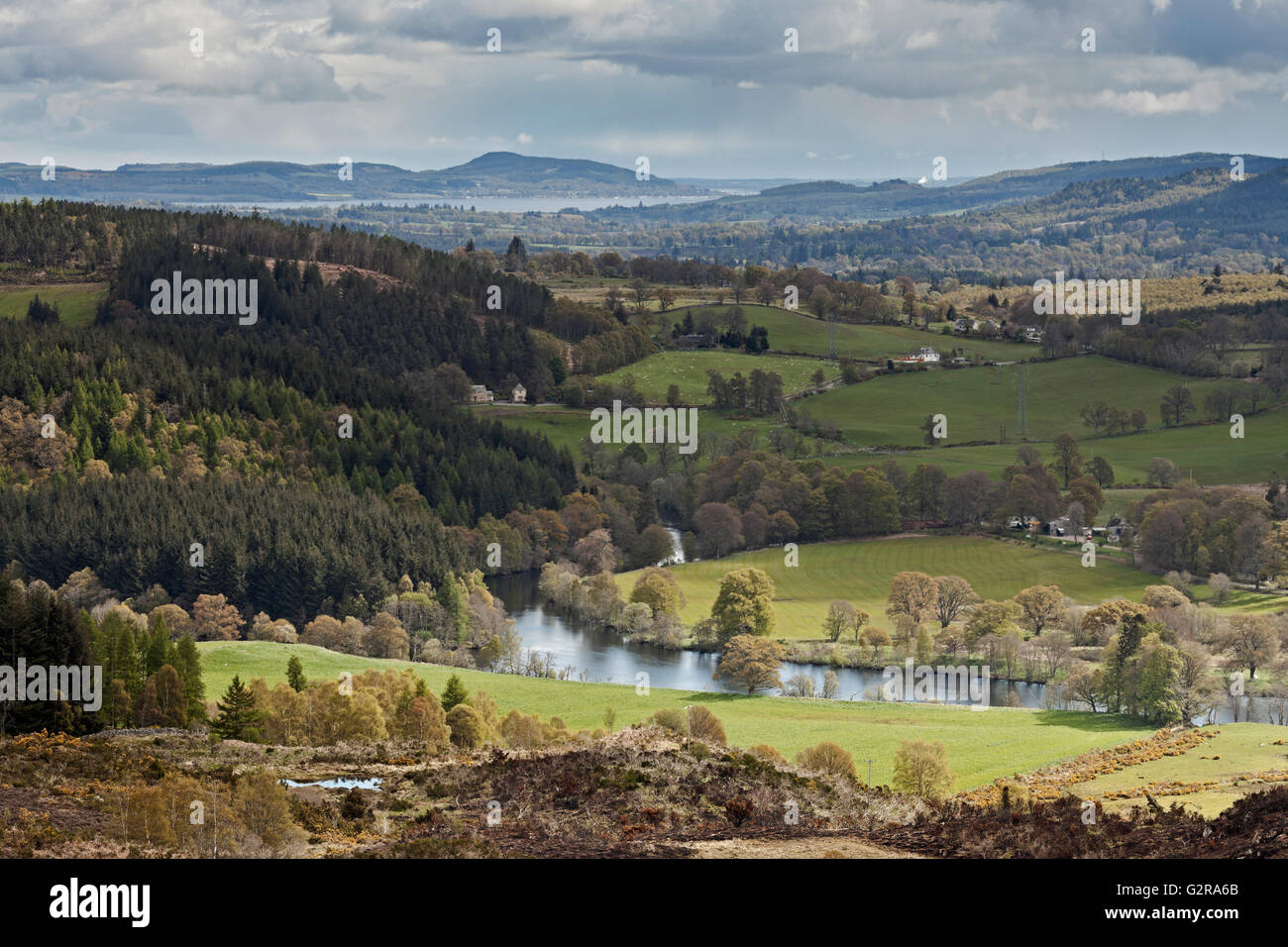Looking along Strathglass, following the River Glass to Beauly Firth on ...