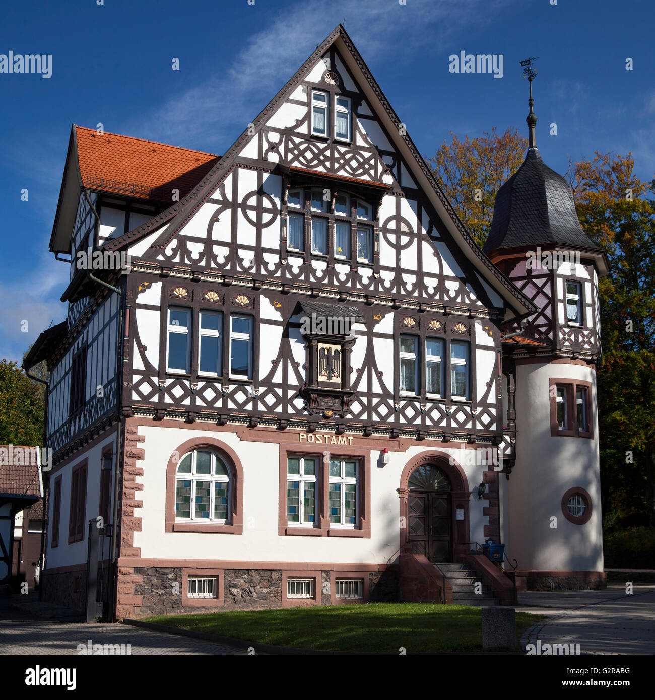 Half-timbered building, former Post Office, Thüringer Wald, Bad ...
