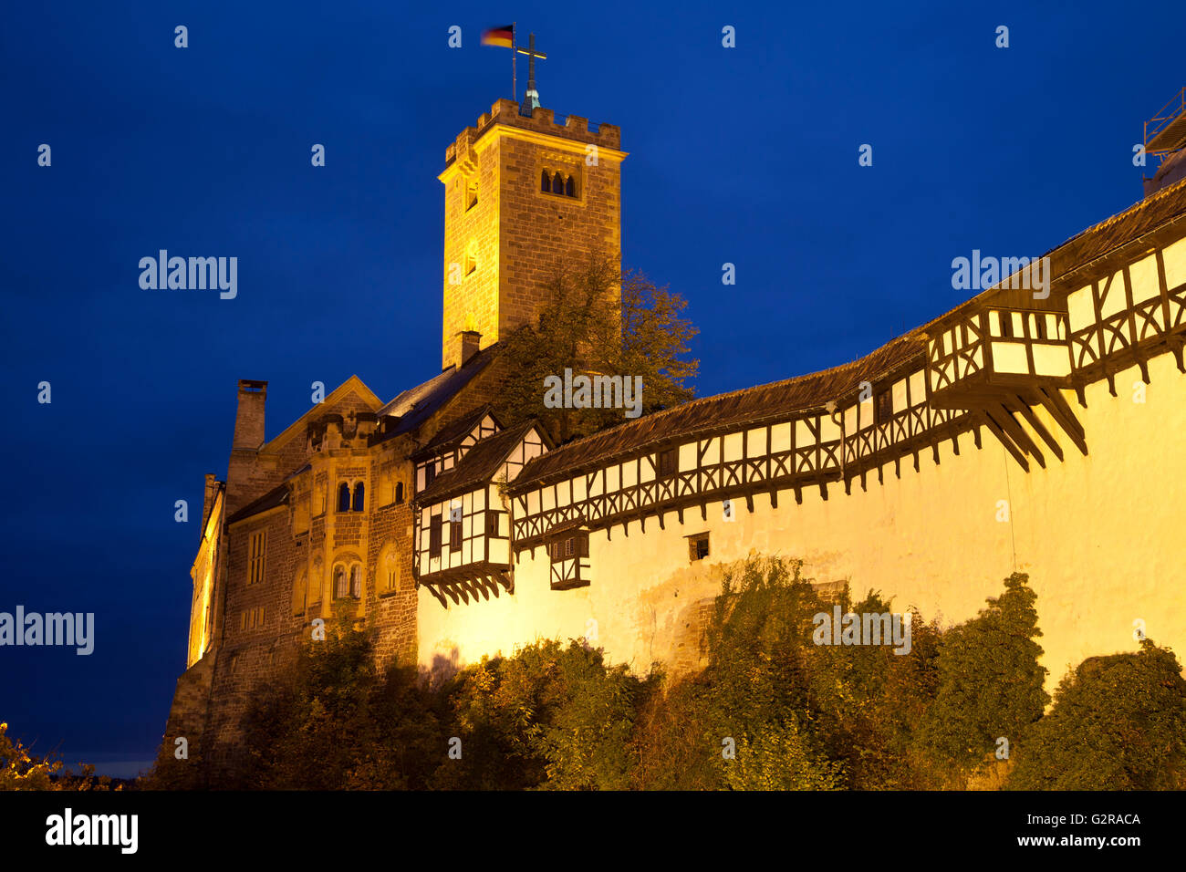 Illuminated wartburg castle night eisenach hi-res stock photography and ...