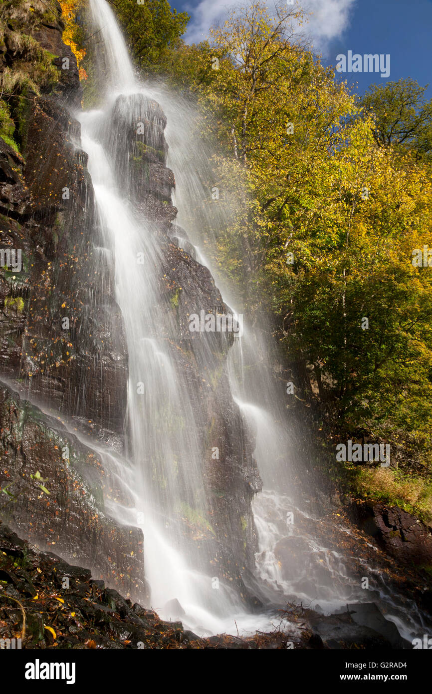 Waterfall in an autumnal landscape in Trusetal, Brotterode-Trusetal ...