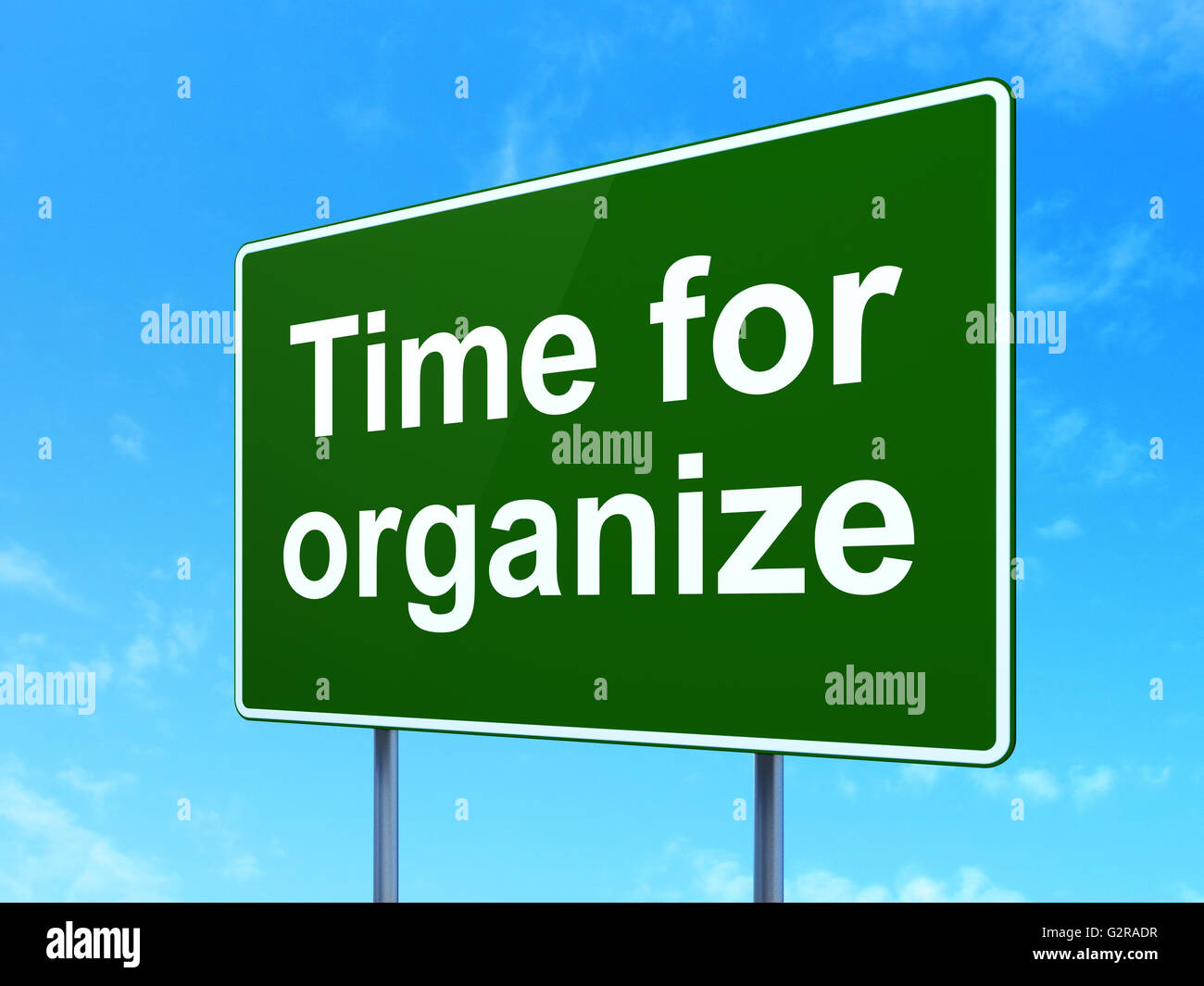 Timeline concept: Time For Organize on road sign background Stock Photo ...