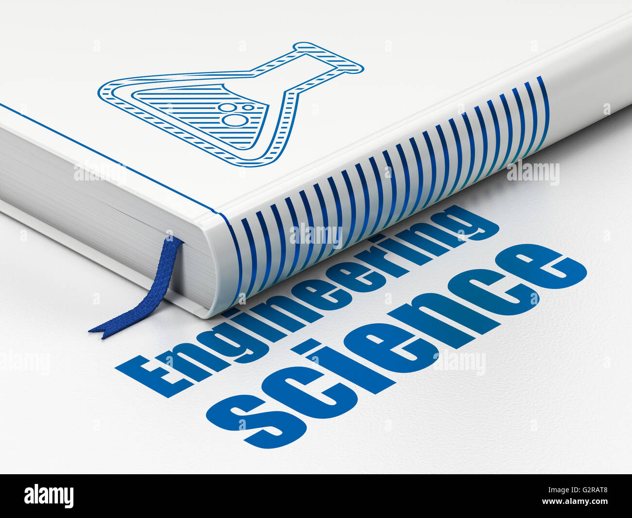 Science concept: book Flask, Engineering Science on white background ...