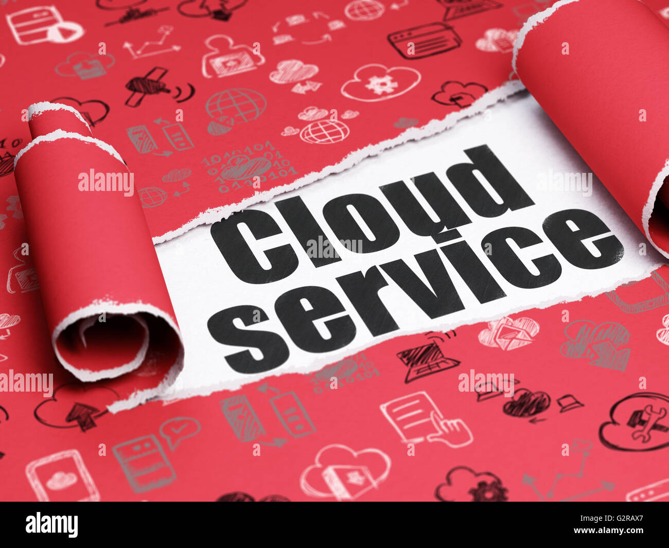 Cloud technology concept: black text Cloud Service under the piece of ...