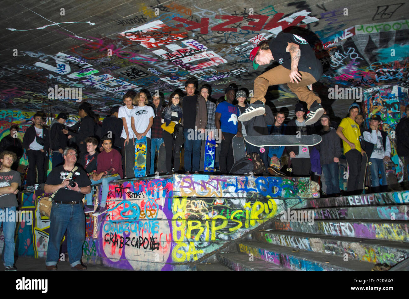 A boy in 18 years old skateboarding in skateboarding park Stock Photo ...