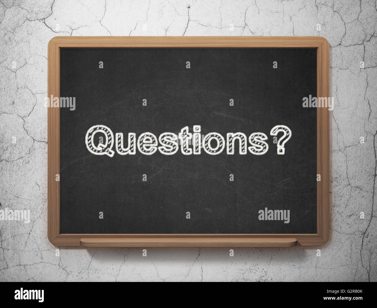 Learning concept: Questions? on chalkboard background Stock Photo - Alamy