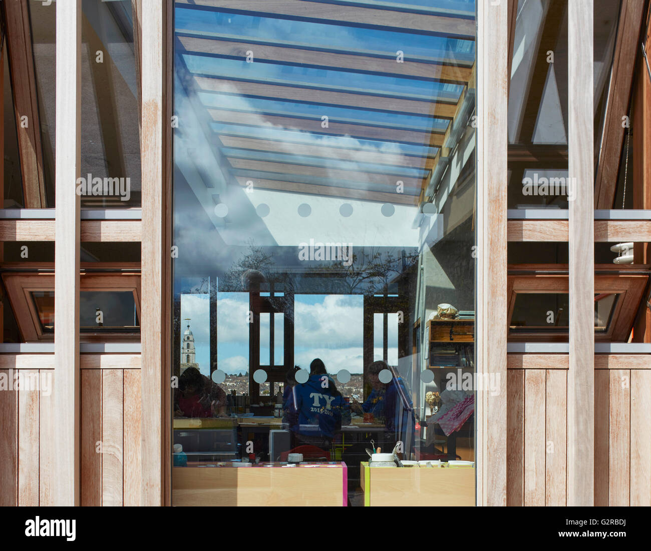 Wooden window frame with view through. St Angela's College Cork, Cork ...