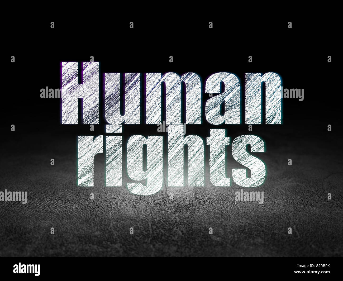 Political concept: Human Rights in grunge dark room Stock Photo - Alamy