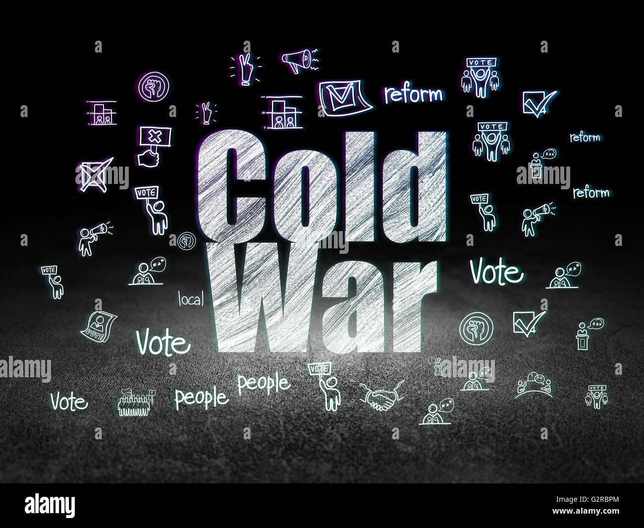 Politics concept: Cold War in grunge dark room Stock Photo - Alamy