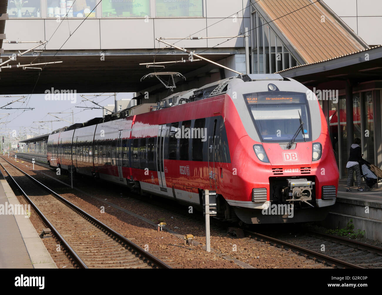 Deutsche Bahn DB class 442 passenger train standing at station platform ...