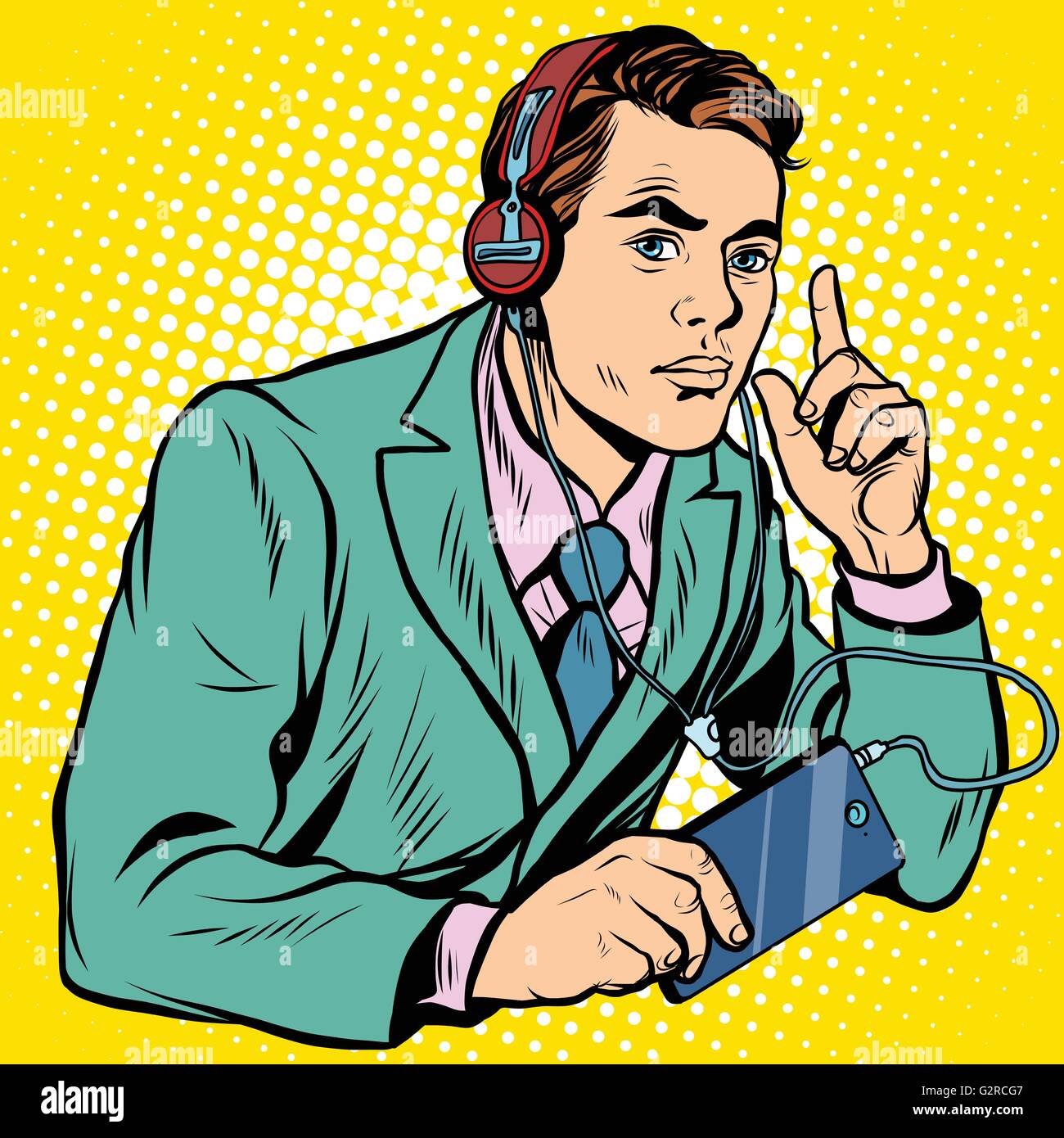 Retro radio operator Stock Vector Image & Art - Alamy