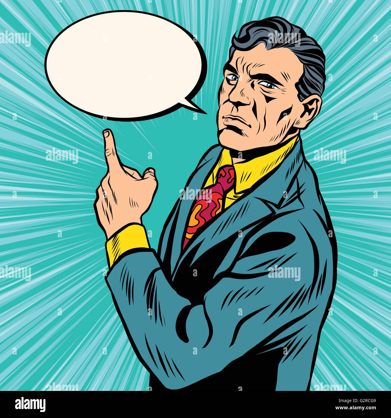 Businessman index retro poster Stock Vector Image & Art - Alamy