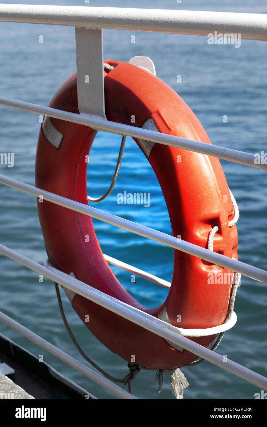 Lifebuoy on board. Close-up view Stock Photo - Alamy