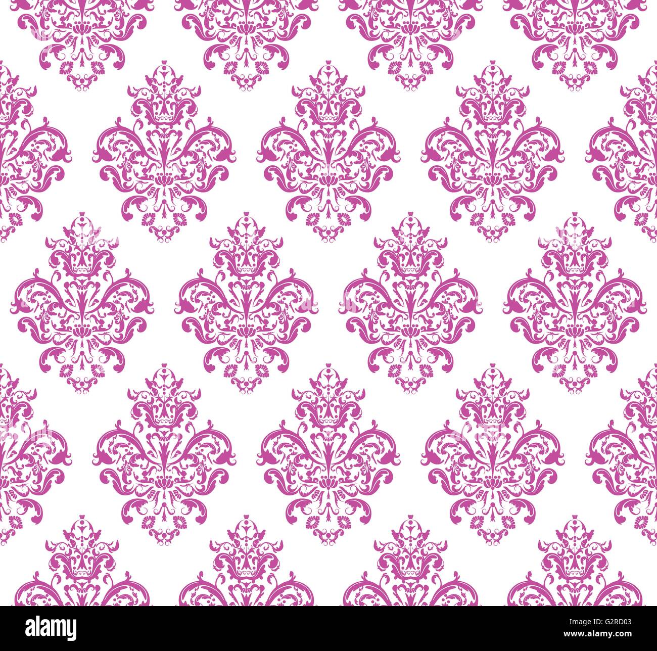 Pink Seamless Repeating Vector Pattern. Elegant Design in Baroque Style ...
