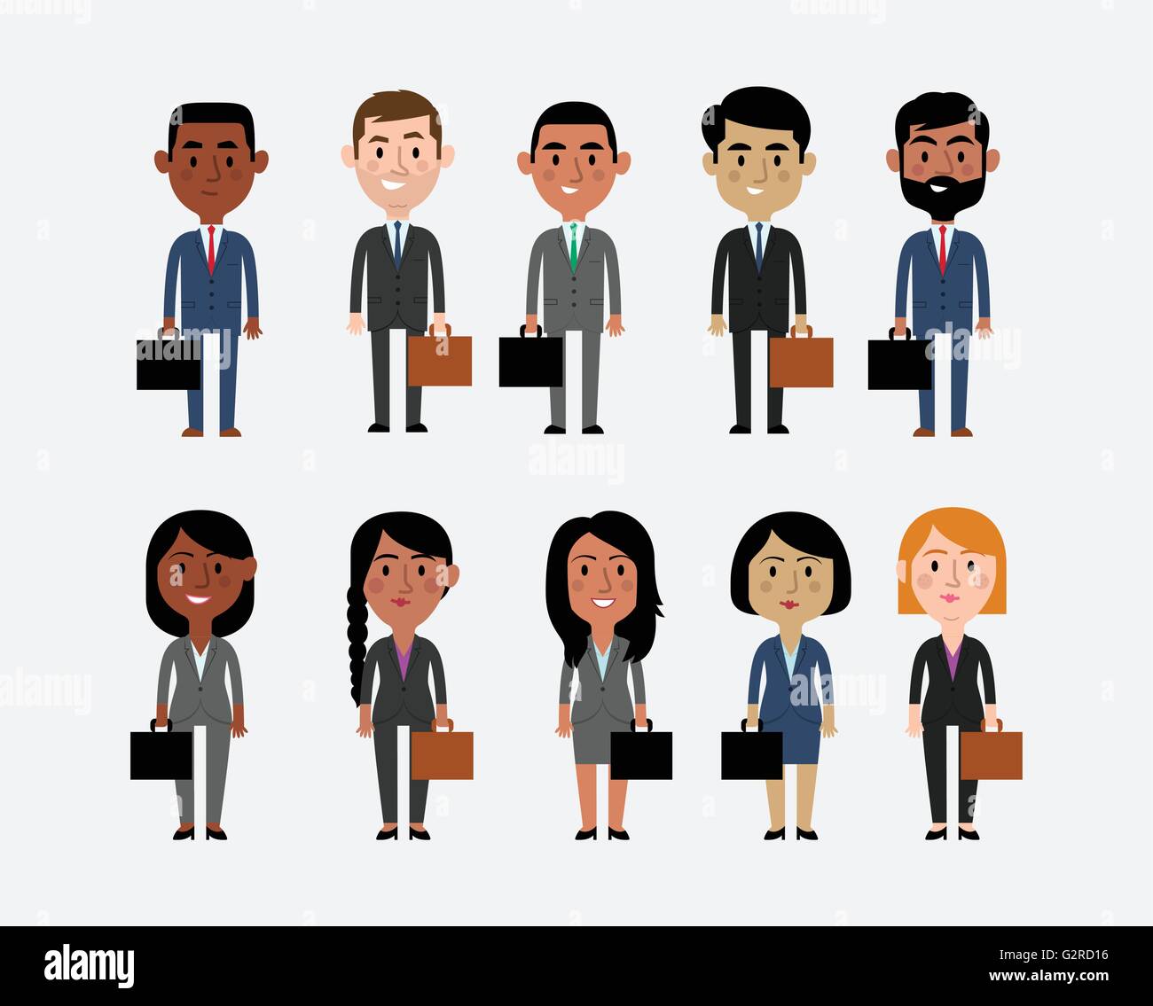 Cartoon people occupations characters set hi-res stock photography and ...