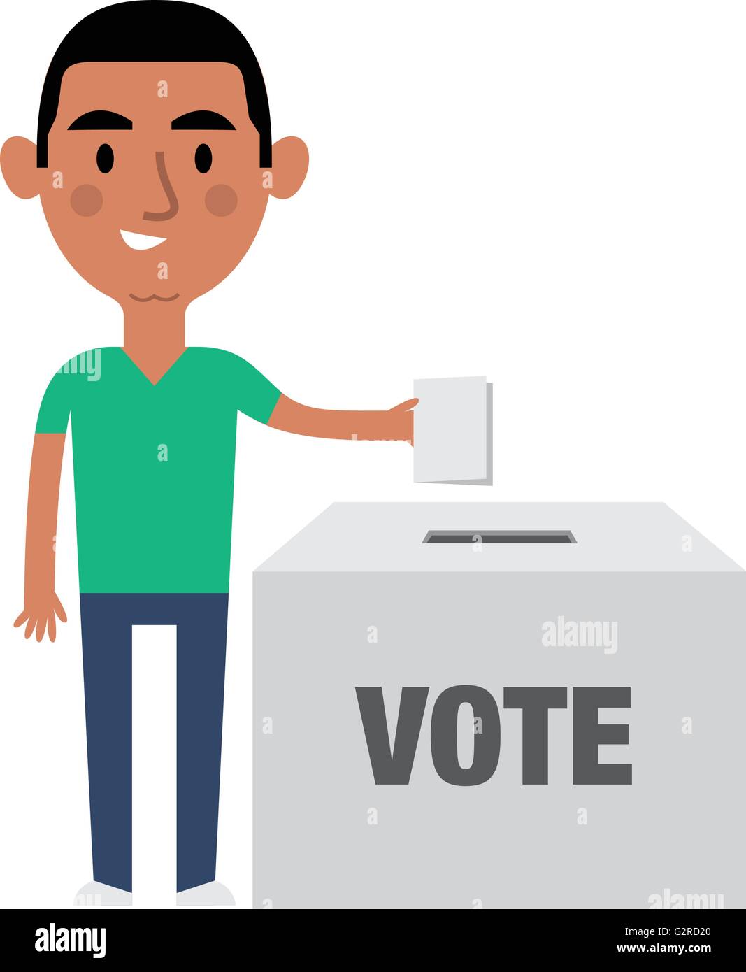 Illustration Of Male Character Putting Vote In Ballot Box Stock Vector ...