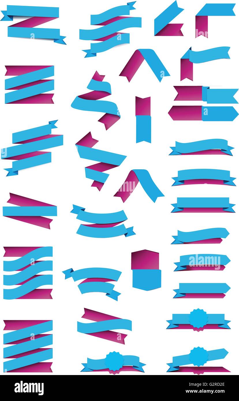 Material Design Illustration Featuring Set Of Blank Banners Stock ...