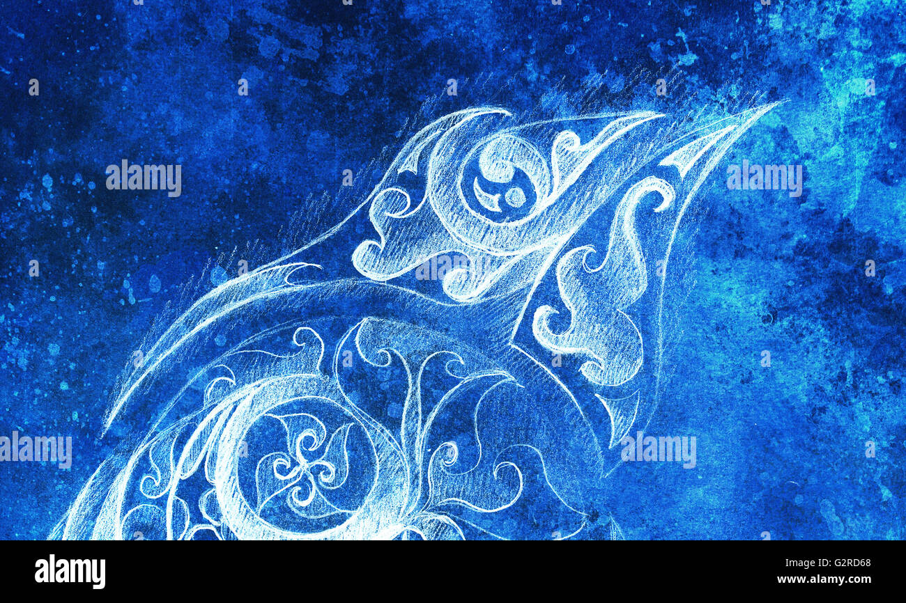 ornamental filigran drawing with frozen winter time feelingt, spiral ...