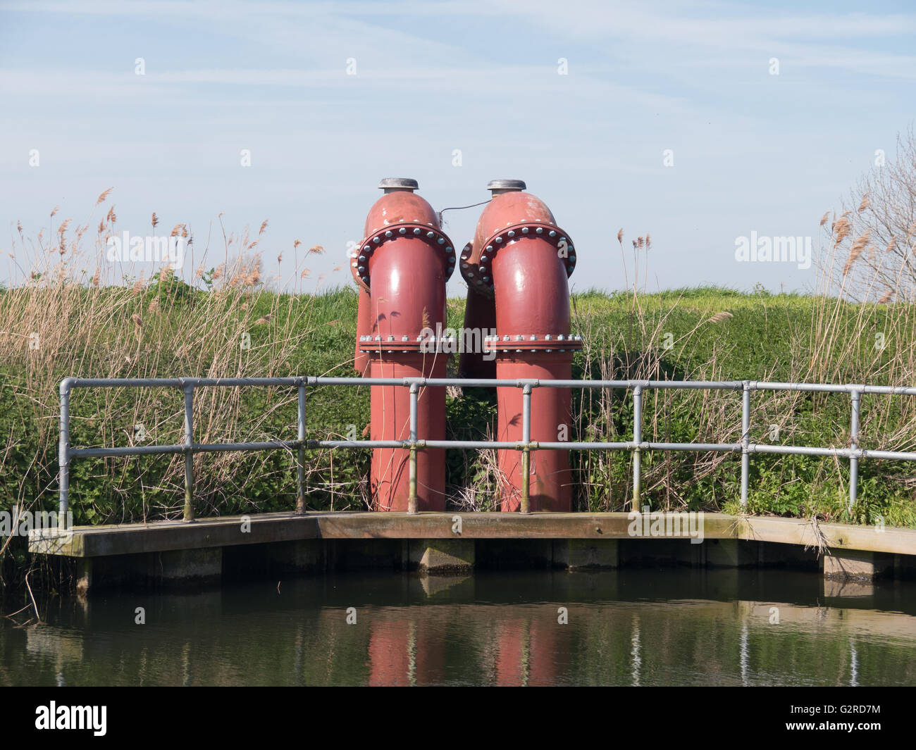 river water control pipes Stock Photo - Alamy