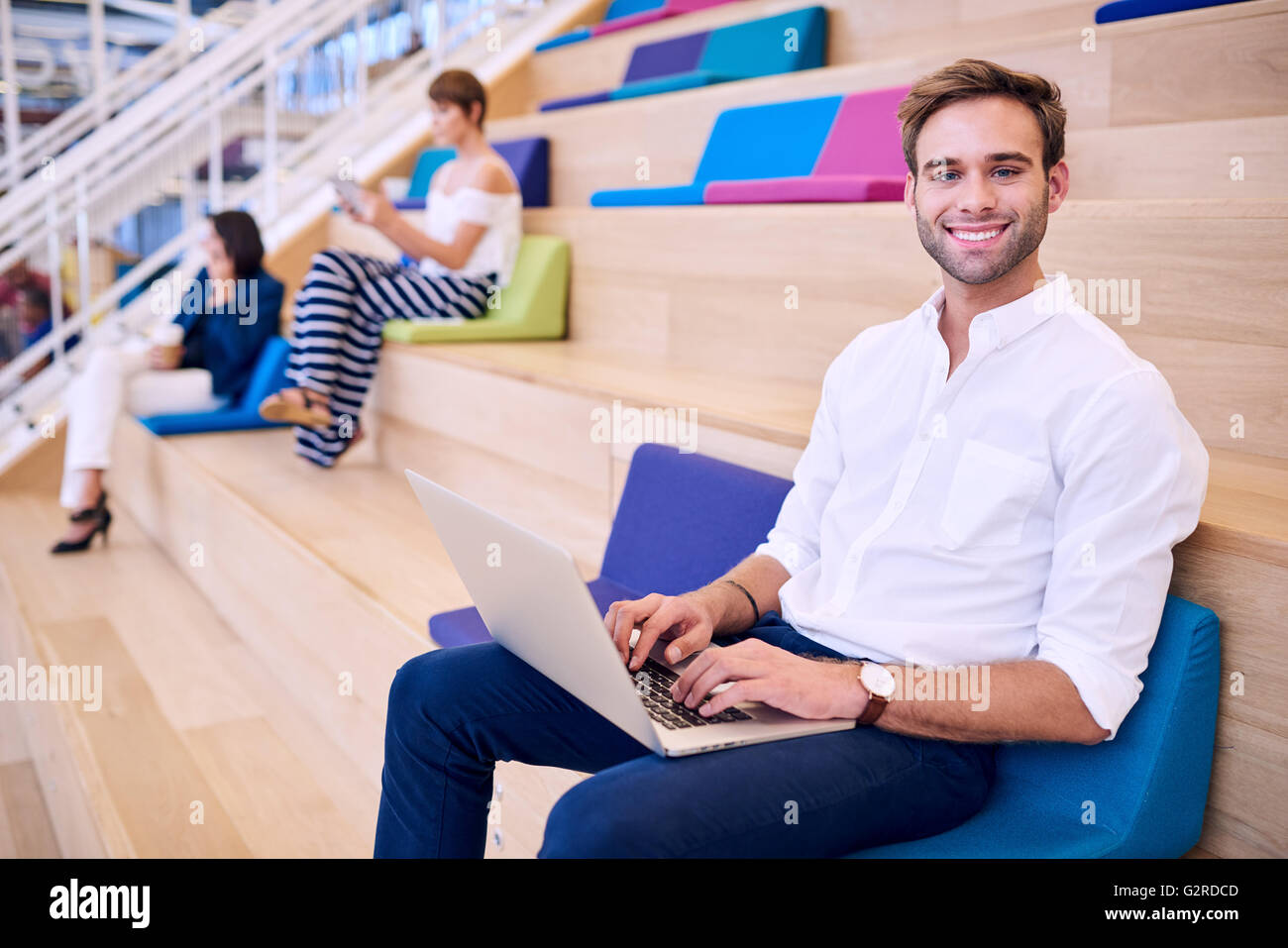 Office laptop people colourful hi-res stock photography and images - Alamy