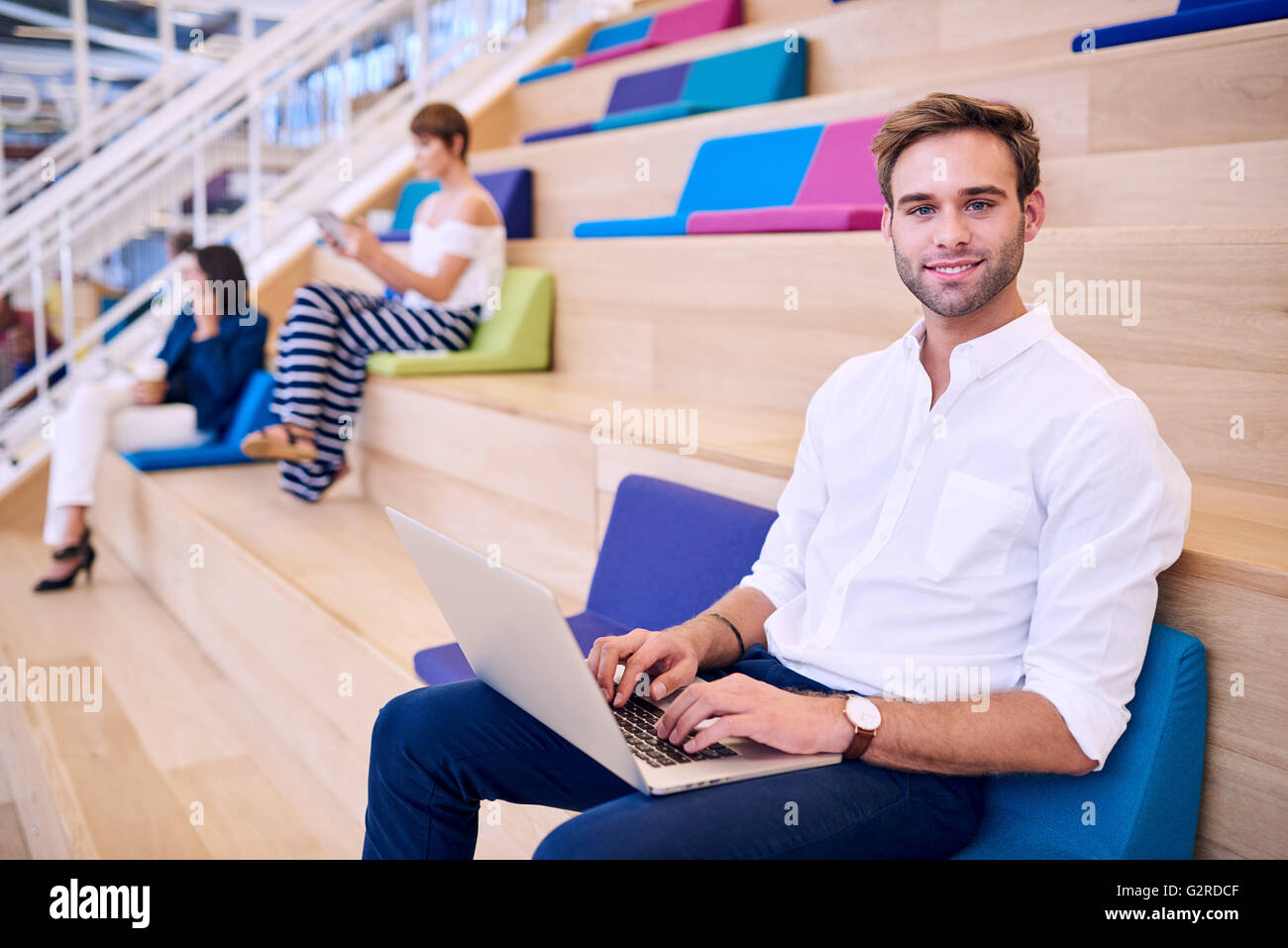 Laptop on her lap hi-res stock photography and images - Alamy