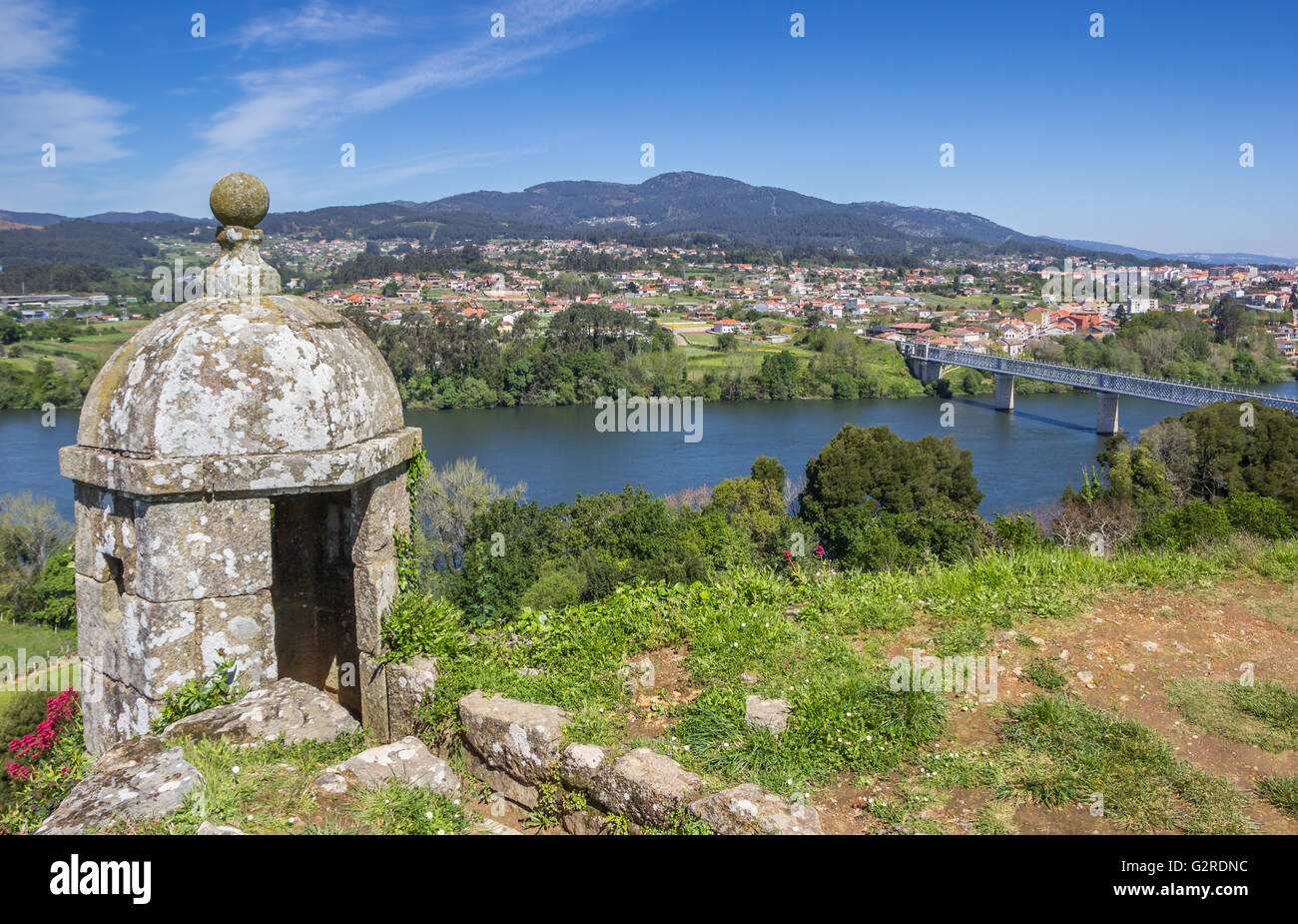 Watchtower and river in Valenca do Minho, Portugal Stock Photo - Alamy