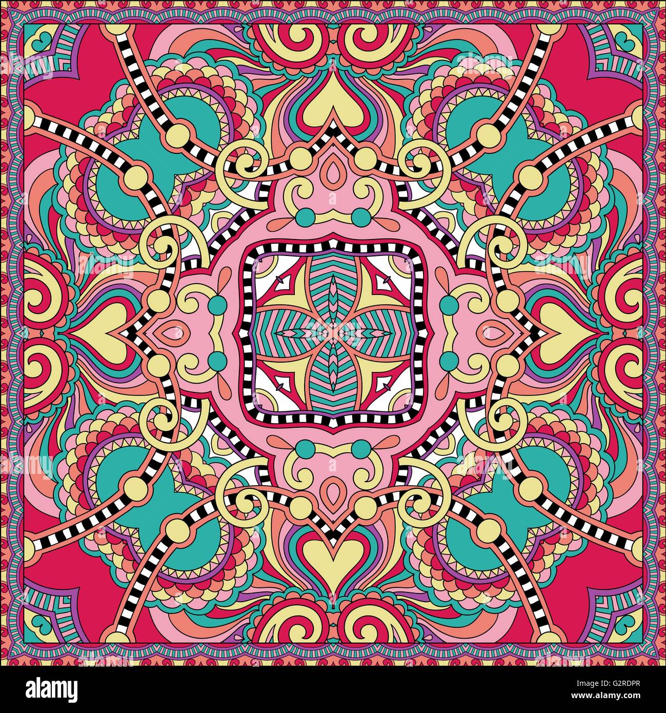 authentic silk neck scarf or kerchief square pattern design in u Stock ...