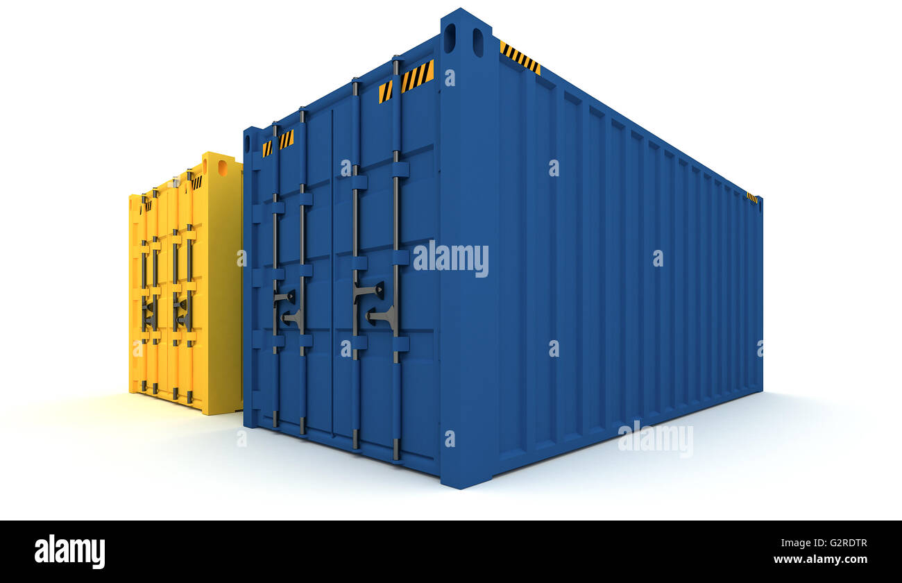 Illustration of Cargo containers isolated on white Stock Photo - Alamy
