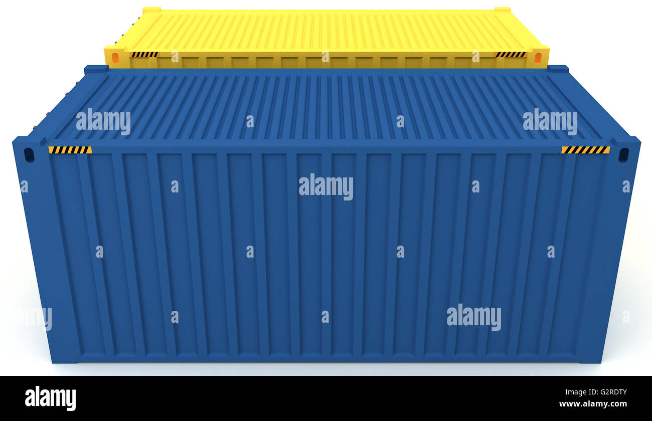Illustration of Cargo containers isolated on white Stock Photo - Alamy