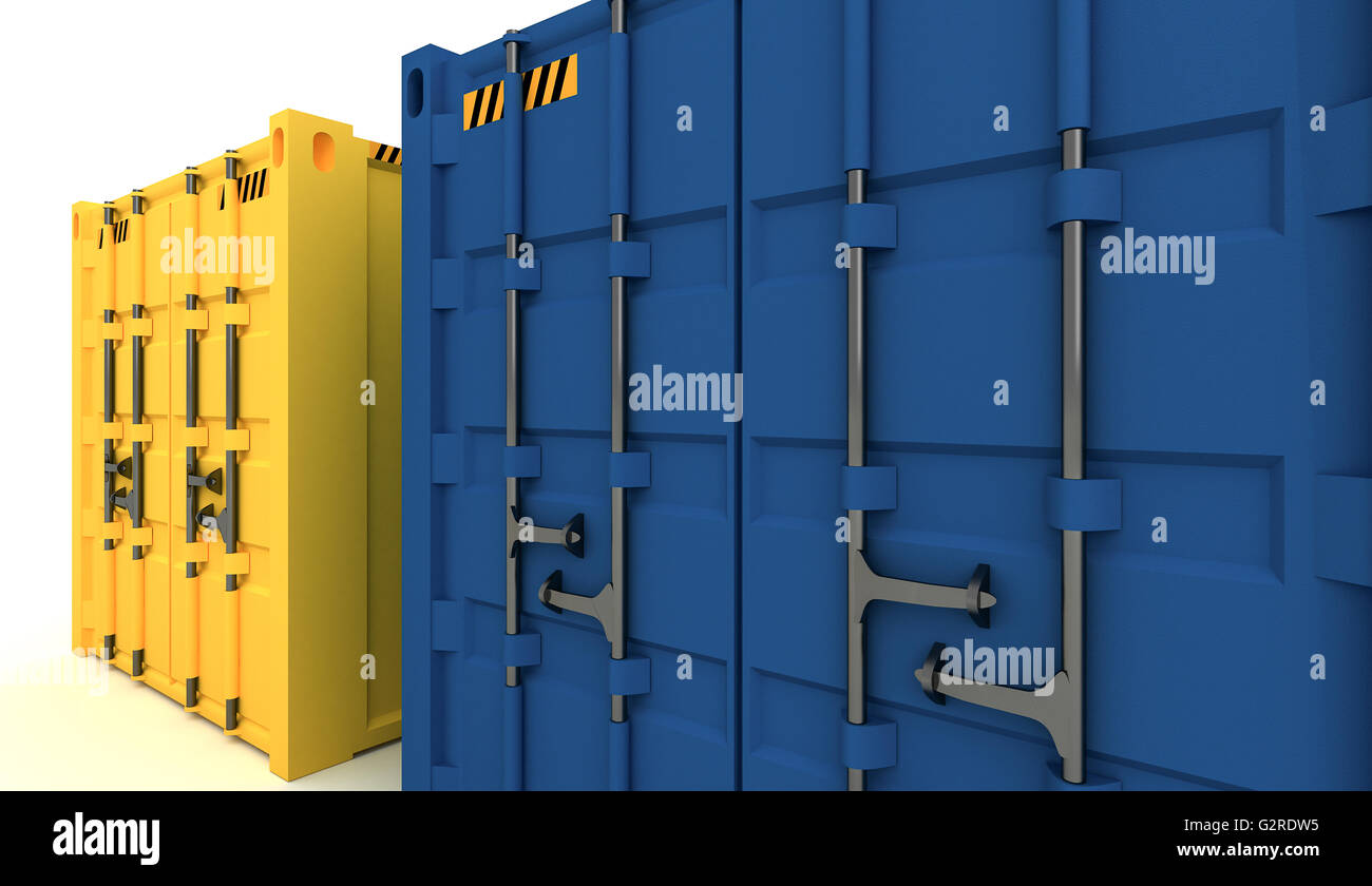 Illustration of Cargo containers isolated on white Stock Photo - Alamy