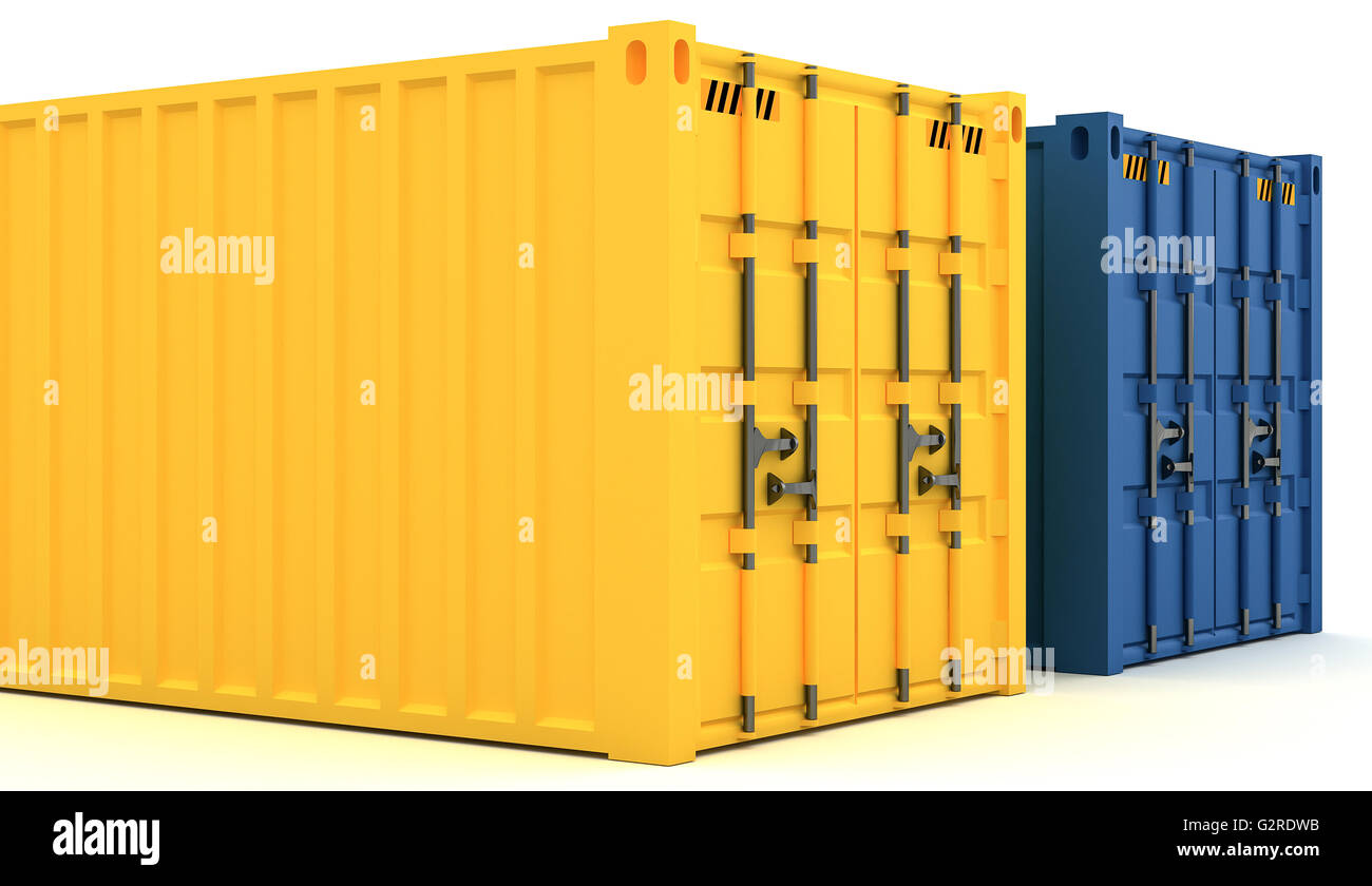 Illustration of Cargo containers isolated on white Stock Photo - Alamy