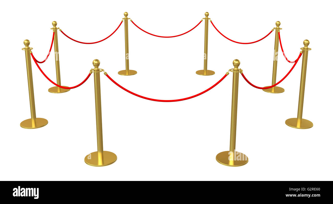 Golden barricade isolated on white background Stock Photo - Alamy