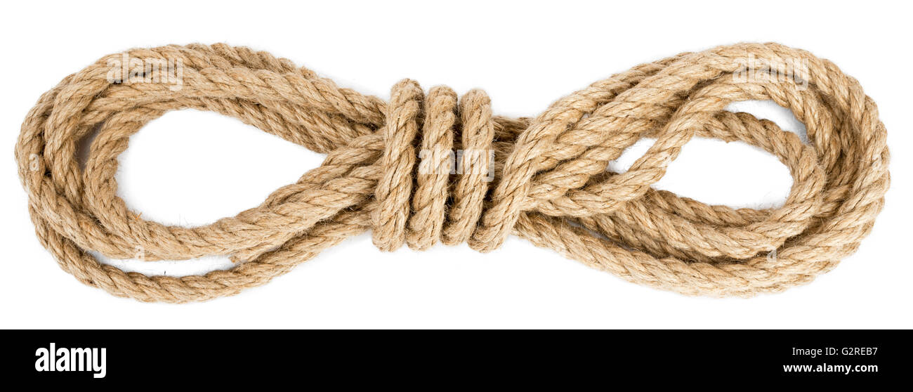 Ship rope isolated on white background Stock Photo - Alamy