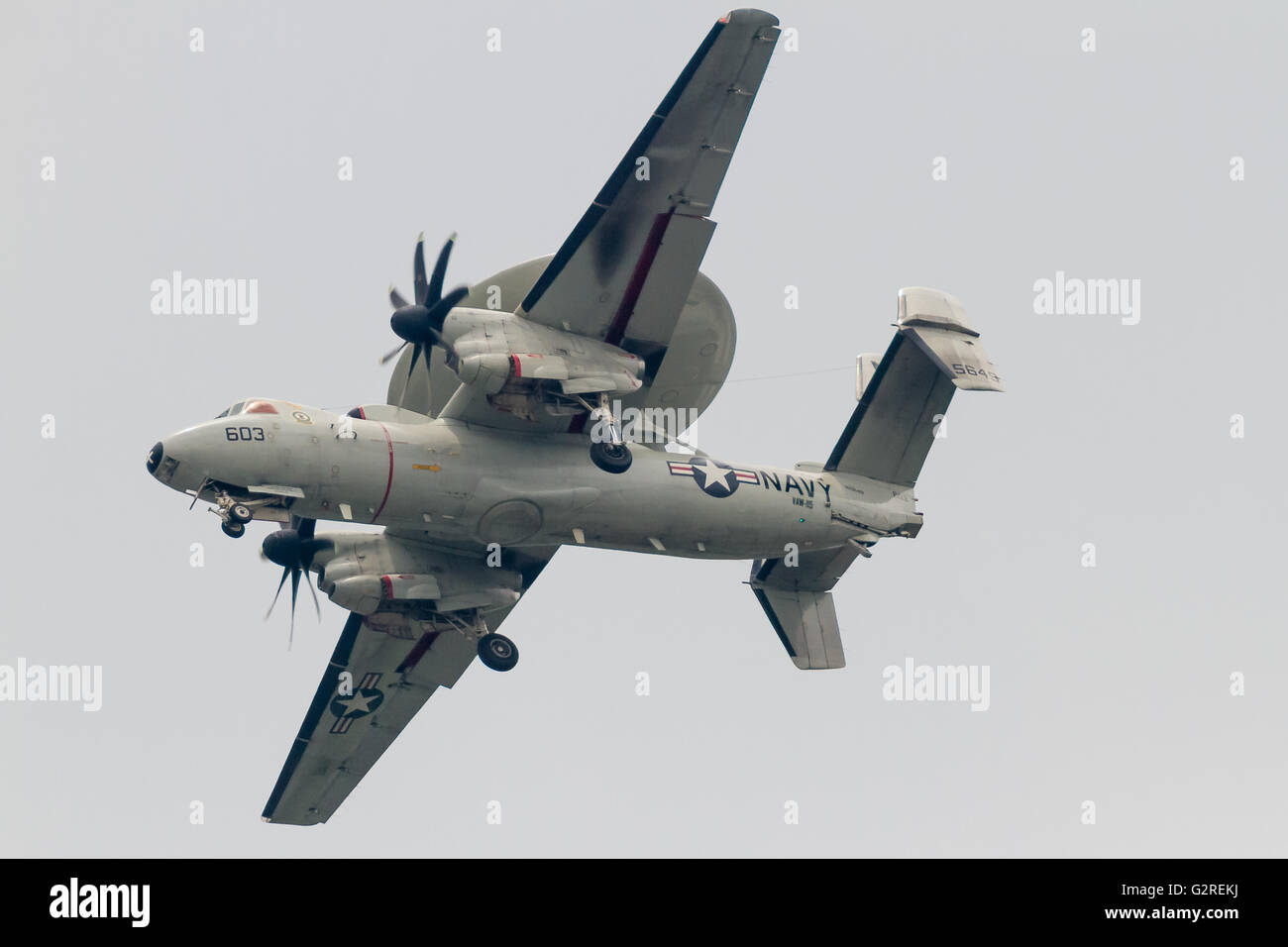 A Northrop Grumman E2 Hawkeye, early warning aircraft with the American ...