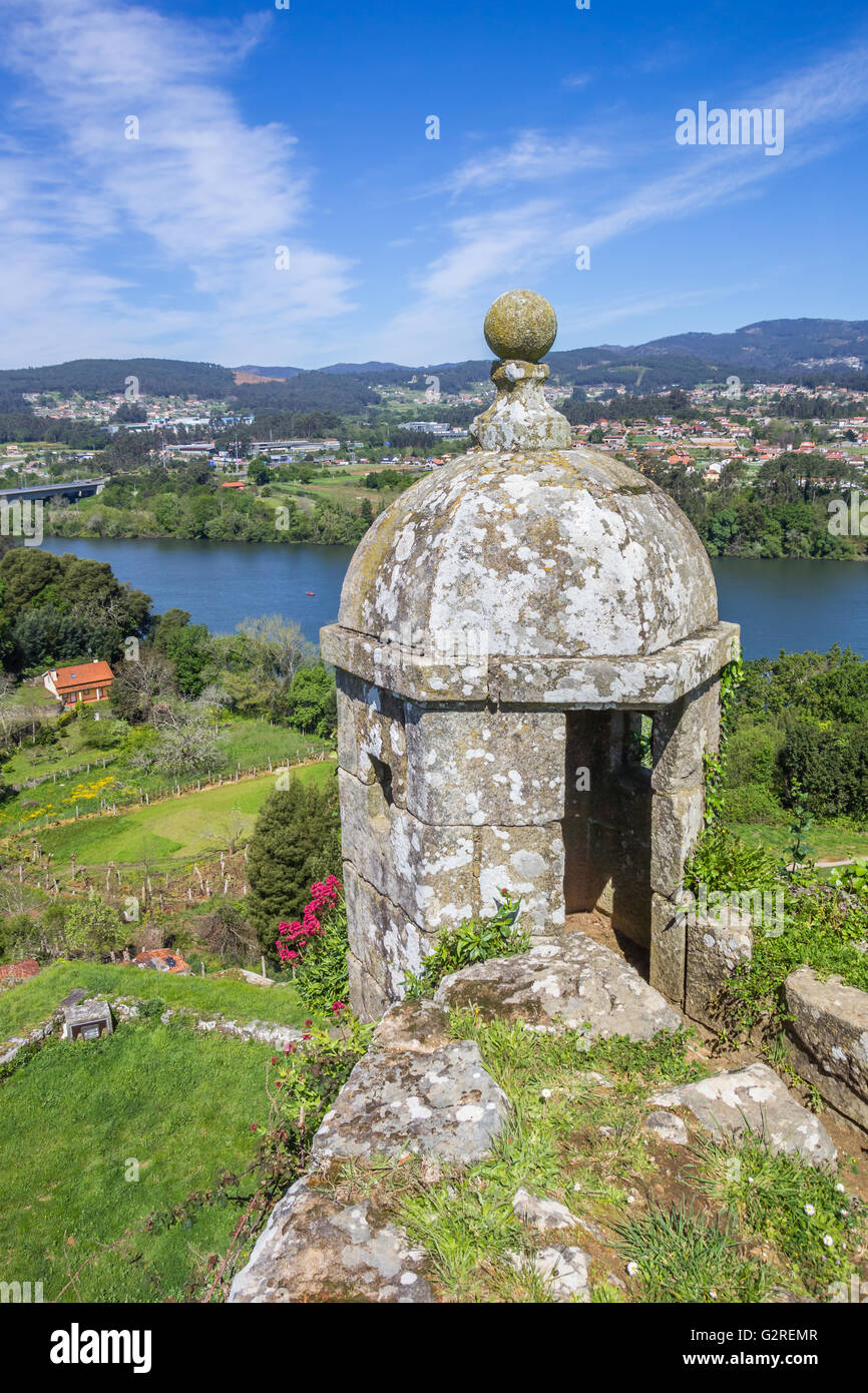 Watchtower and river in Valenca do Minho, Portugal Stock Photo - Alamy