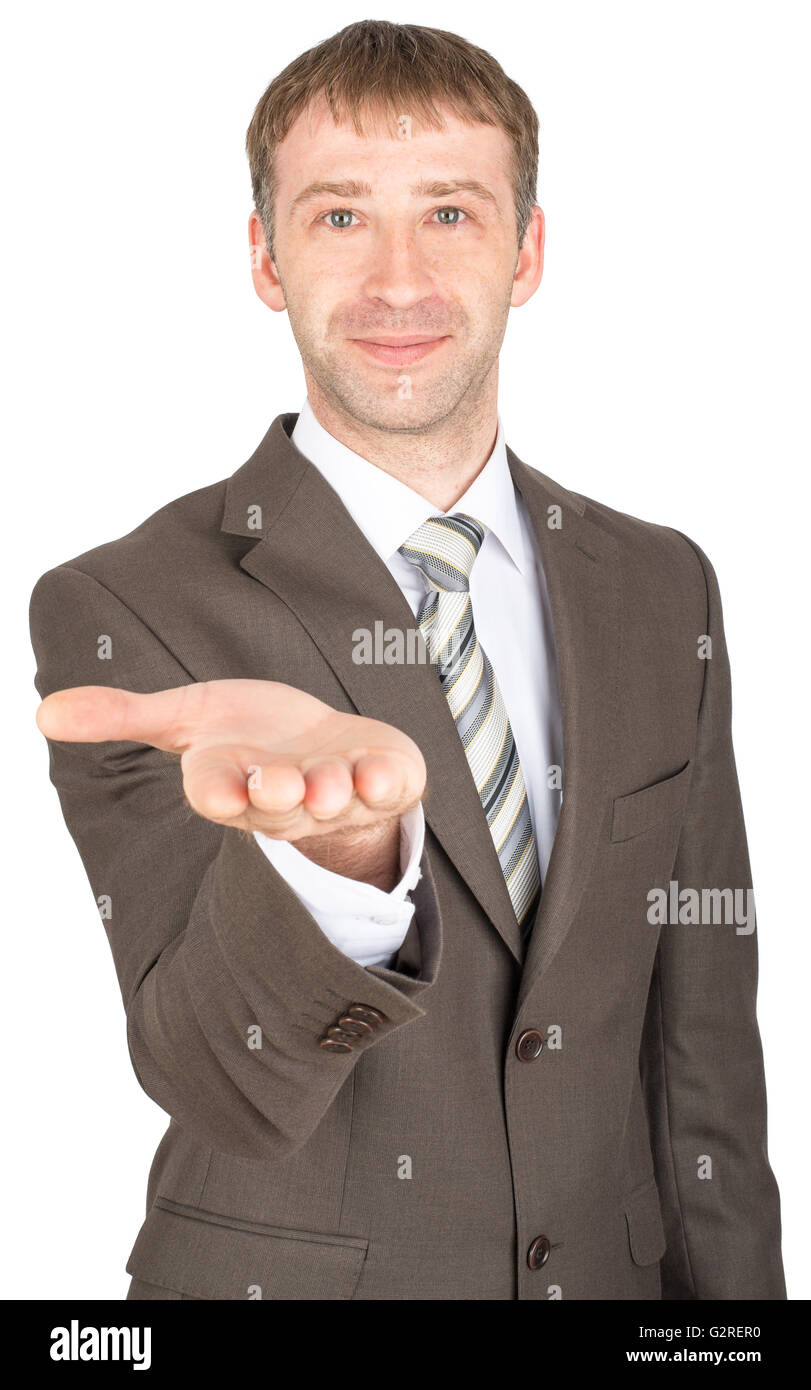 Smiling man giving hand Stock Photo - Alamy