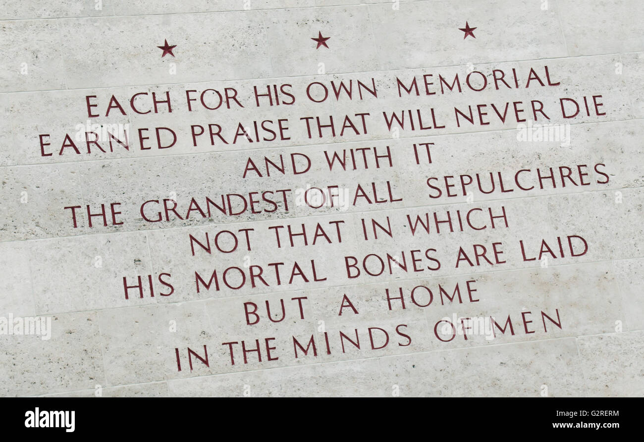 Inscription on the Tablets of the Missing memorial in the Netherlands ...