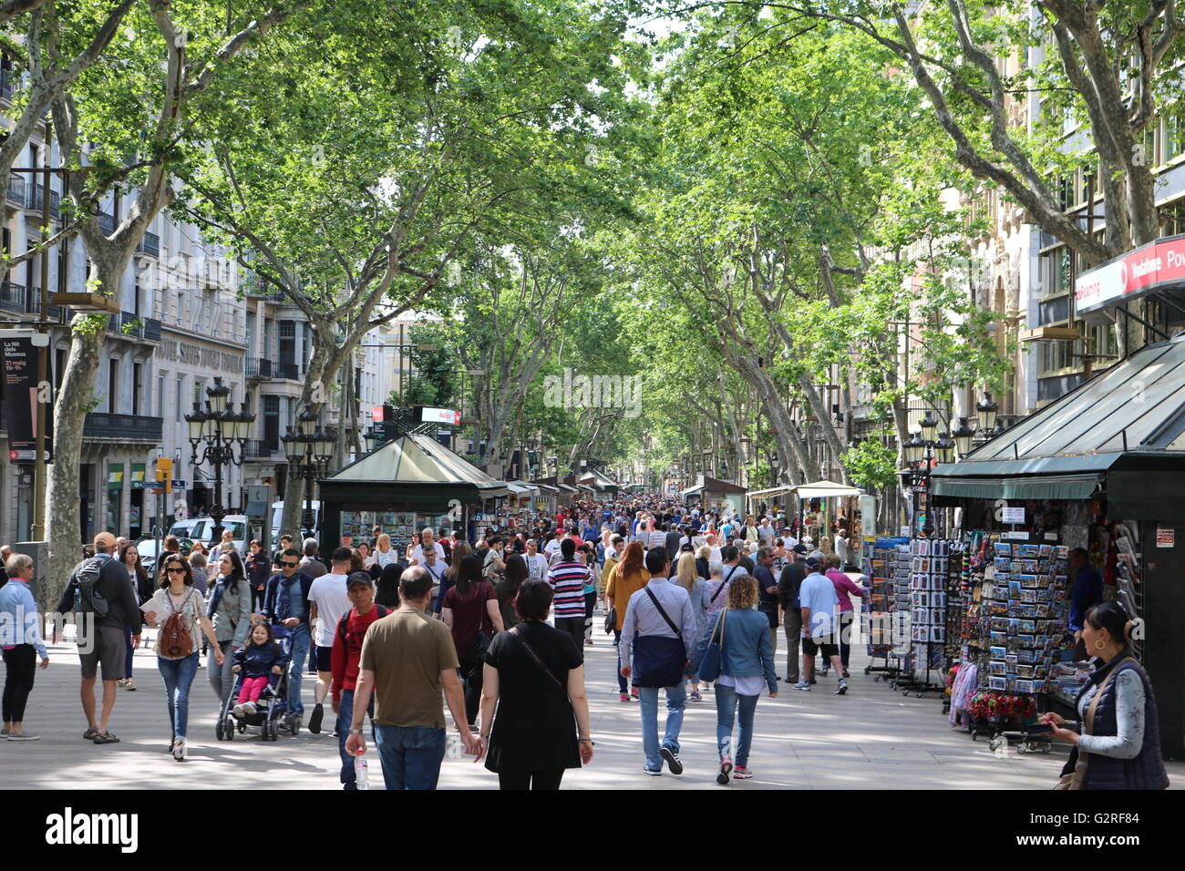 The famed La Rambla shopping area of Barcelona, Spain Stock Photo - Alamy