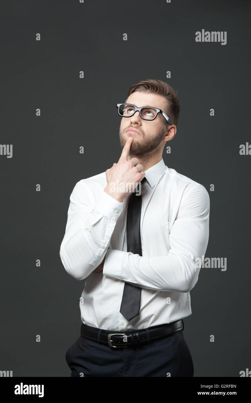Thinking doubt business man hi-res stock photography and images - Alamy