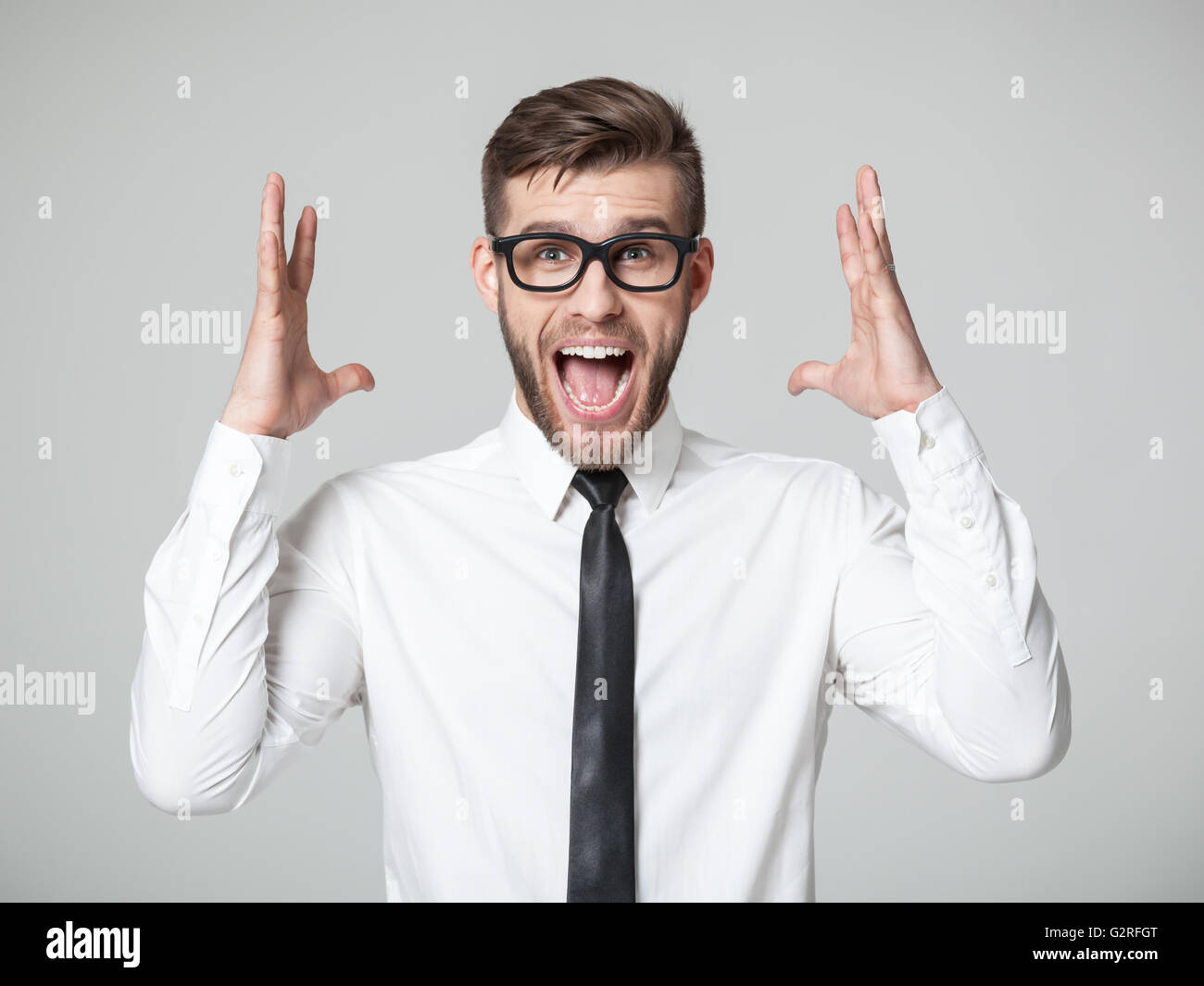 Portrait businessman screaming hi-res stock photography and images - Alamy
