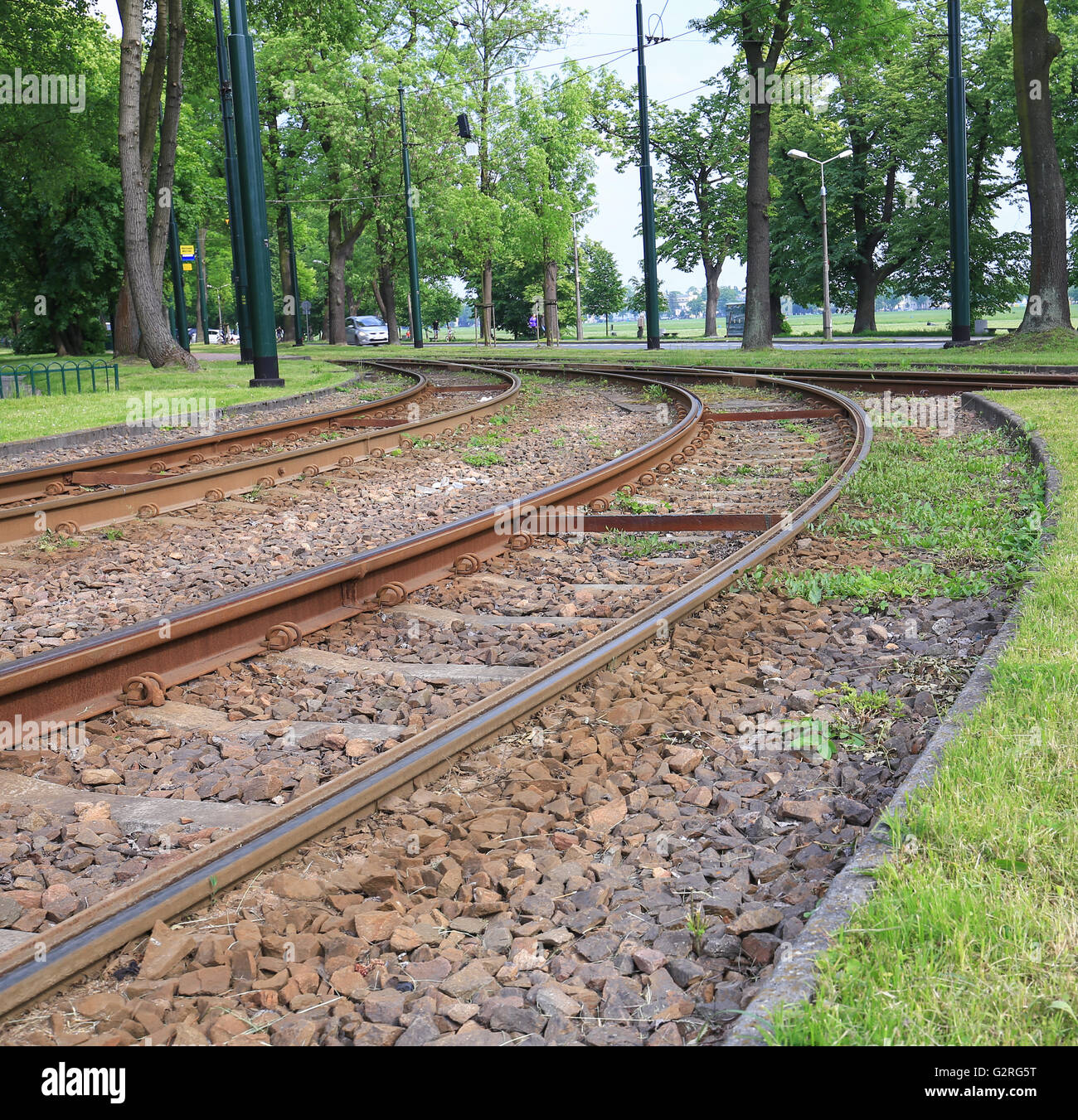 City public tram lines Stock Photo - Alamy