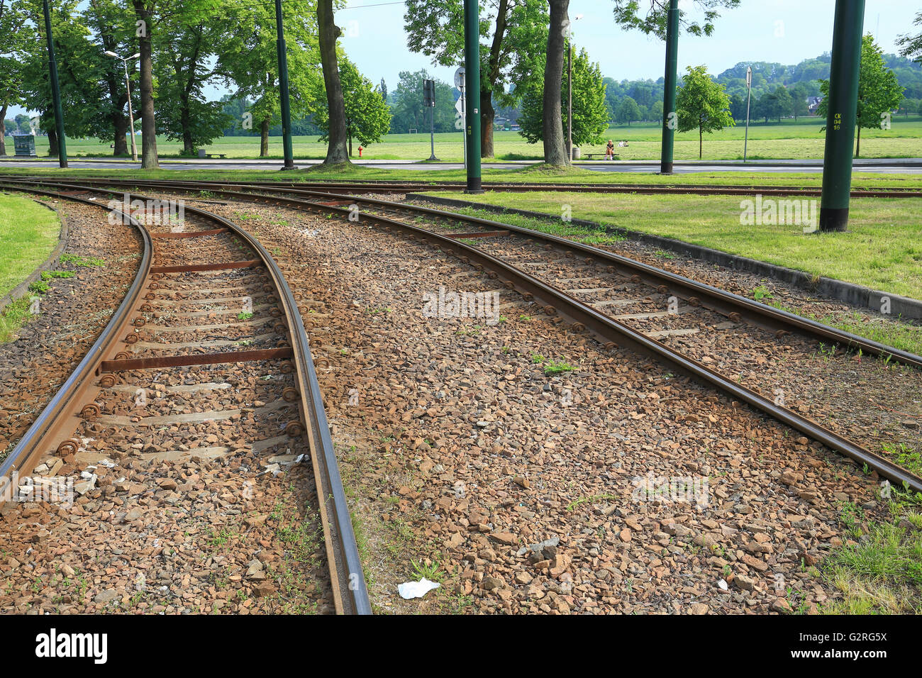 City public tram lines Stock Photo - Alamy