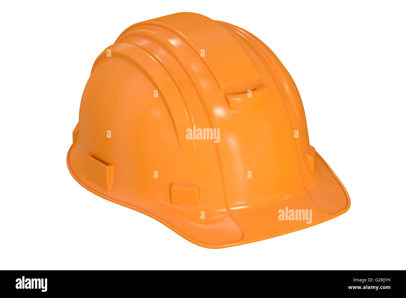 Construction Orange Hard Hat, 3D rendering isolated on white background ...