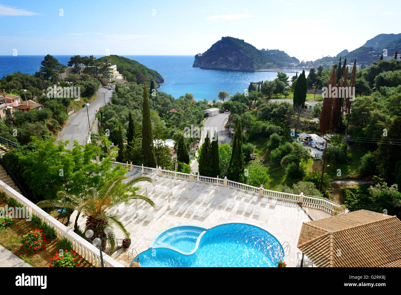 The view on a bay and beach, Corfu, Greece Stock Photo - Alamy